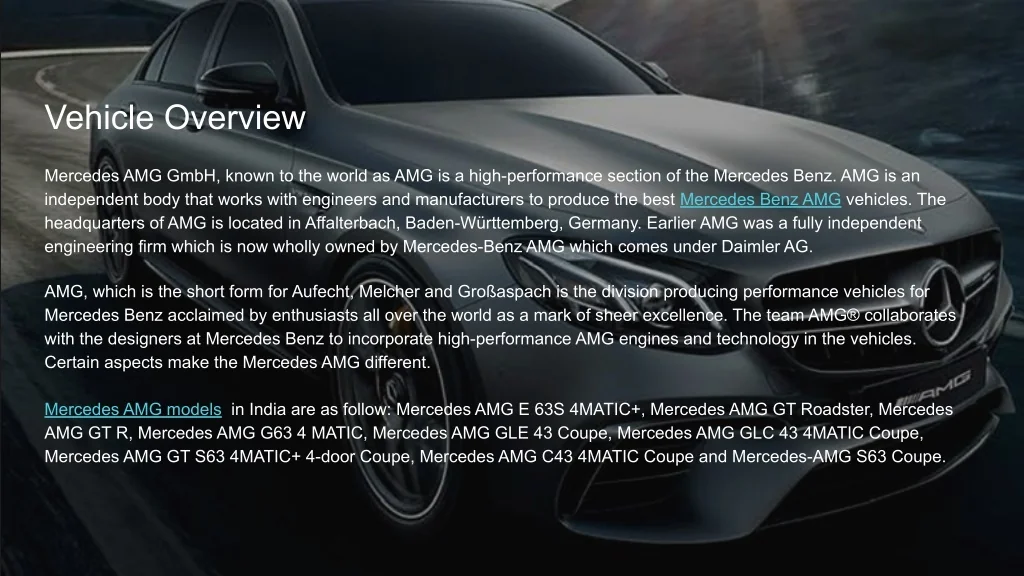 PPT - Mercedes Benz AMG Models - Autohangar PowerPoint Presentation ...