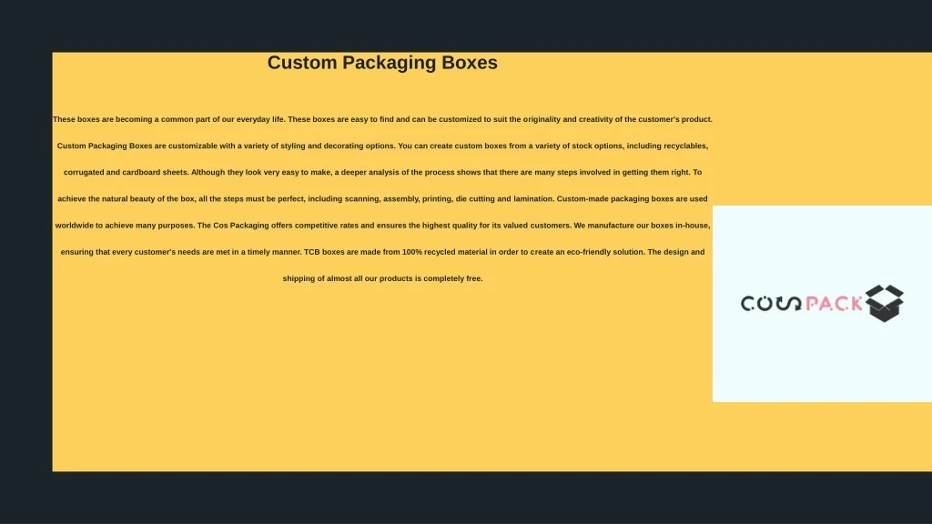 PPT - SHORT RUN PACKAGING BY THE COS PACKAGING PowerPoint Presentation ...