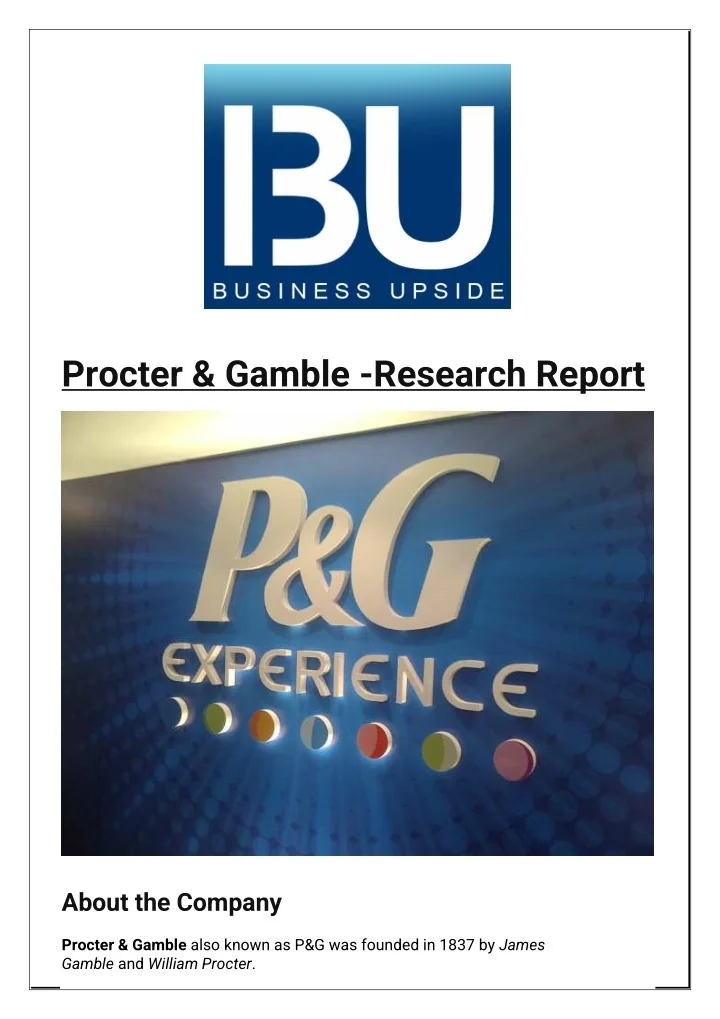 PPT - Procter & Gamble Research Report PowerPoint Presentation, free download - ID:10827345