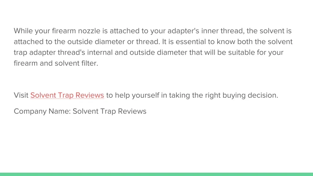 PPT - The Right Way to Install Solvent Trap Adapter PowerPoint ...