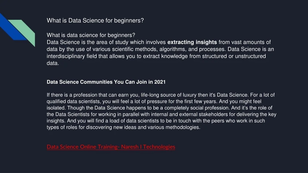PPT What Is Data Science In Simple Words Data Science Online 