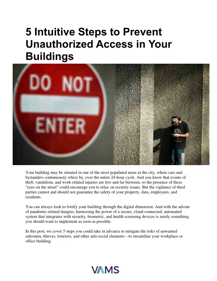PPT - 5 Intuitive Steps to Prevent Unauthorized Access in Your ...