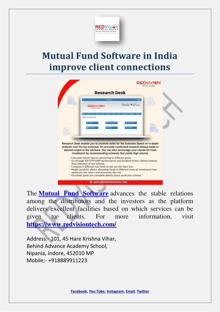 PPT - Mutual Fund Software in India improve client connections ...