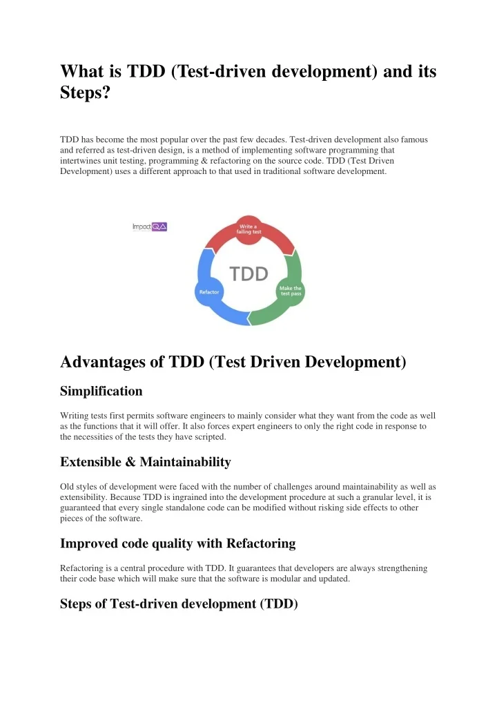 PPT - What is TDD and its steps PowerPoint Presentation, free download ...