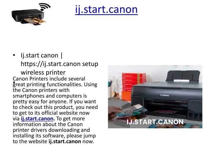 PPT - ij.start.canon setup wireless printer PowerPoint Presentation ...