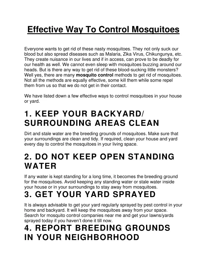 PPT - Most Effective Way To Control Mosquitoes PowerPoint Presentation ...