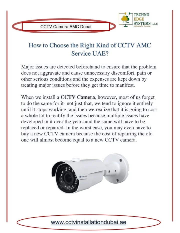 PPT - How to Choose the Right Kind of CCTV AMC Service UAE? PowerPoint ...
