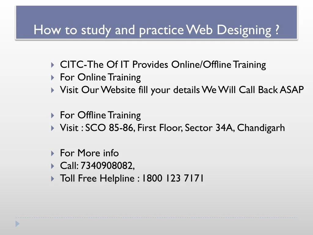 PPT - Web Designing Course in Chandigarh ( CITC the hub of IT ...