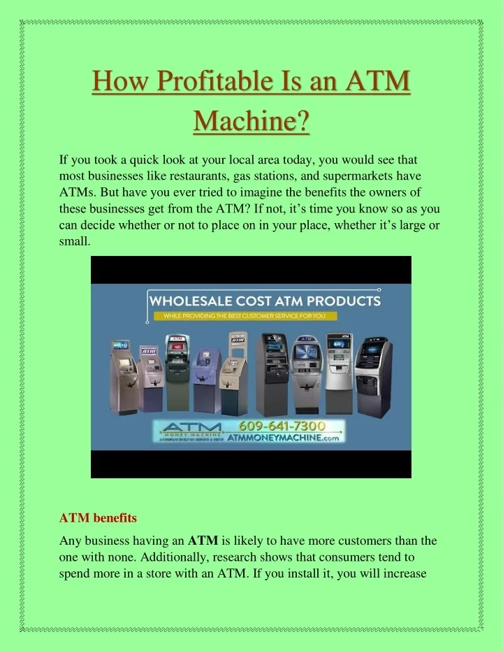 PPT - How Profitable Is an ATM Machine PowerPoint Presentation, free ...