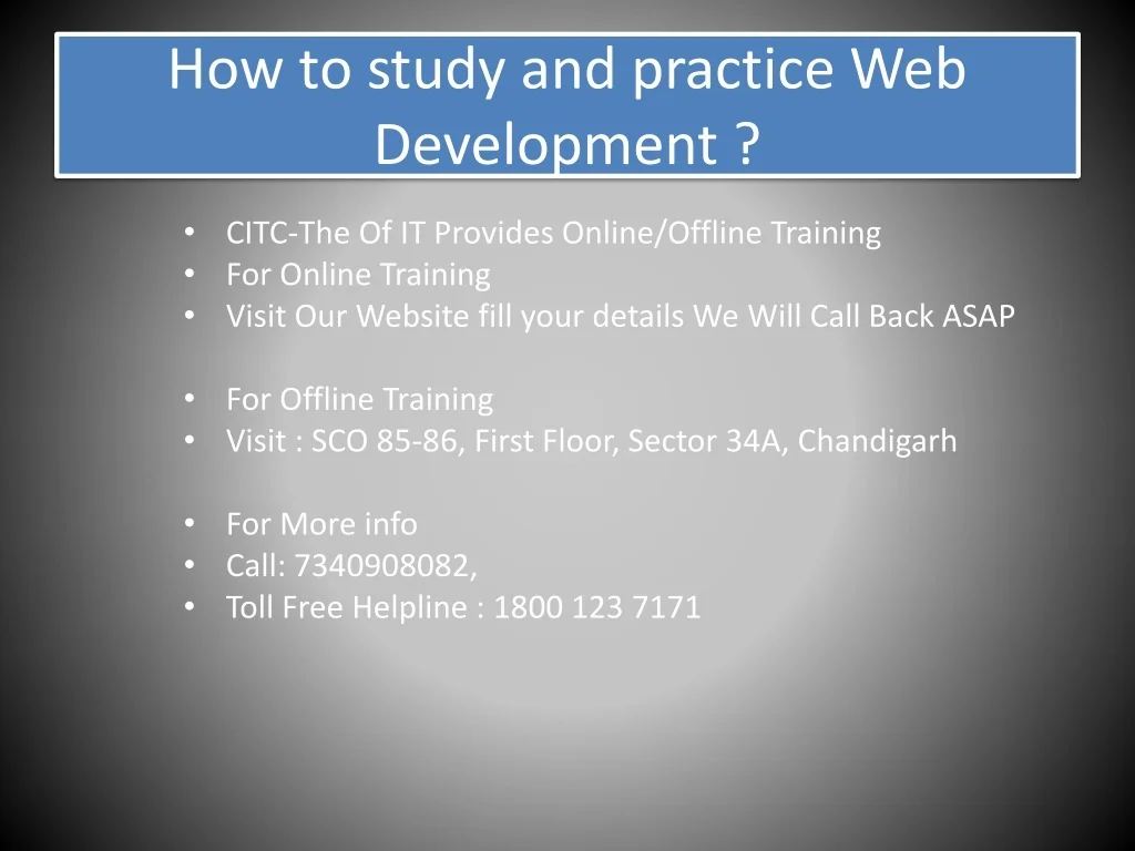 PPT - Web Development In Chandigarh (citc the hub of IT) PowerPoint ...