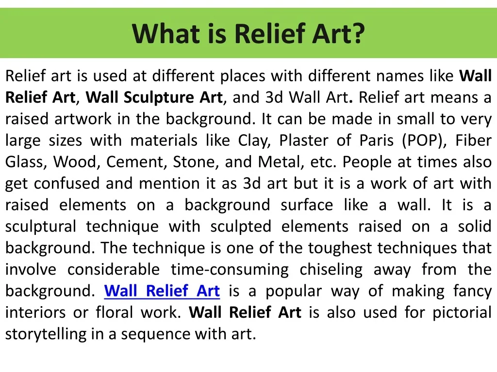 PPT - What is Relief Art PowerPoint Presentation, free download - ID ...