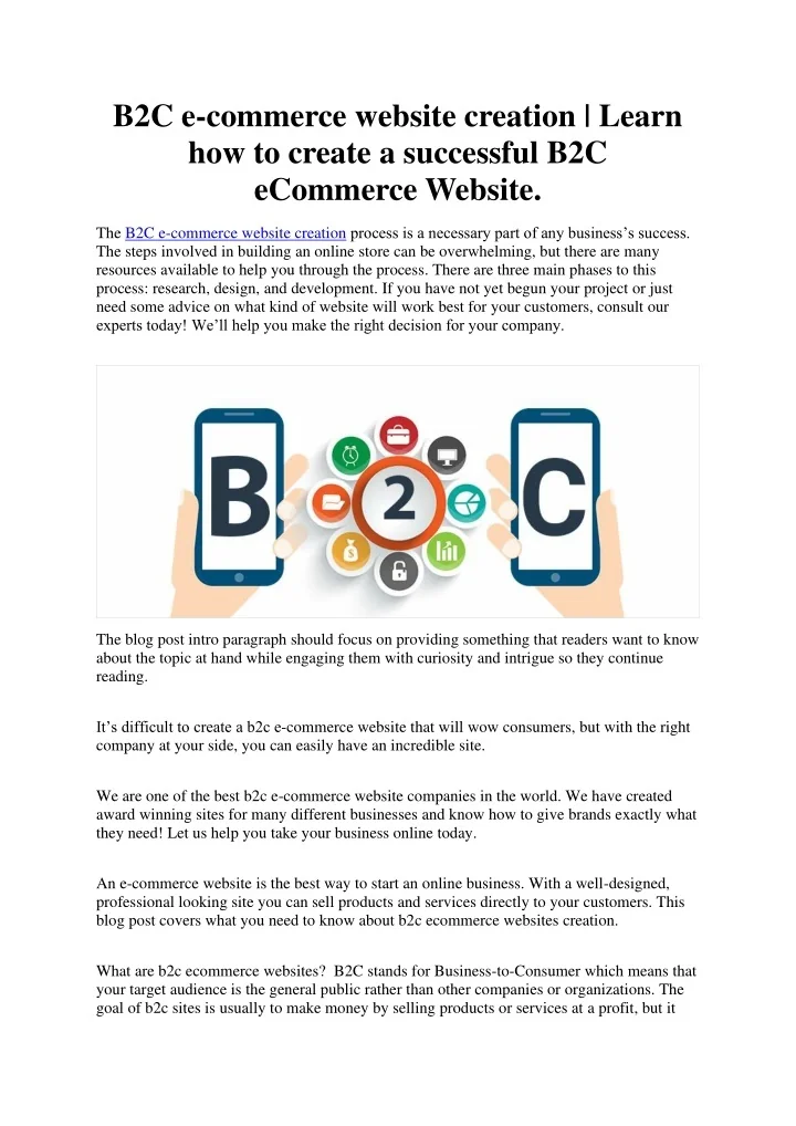 PPT - B2C e-commerce website creation. Learn how to create a successful ...