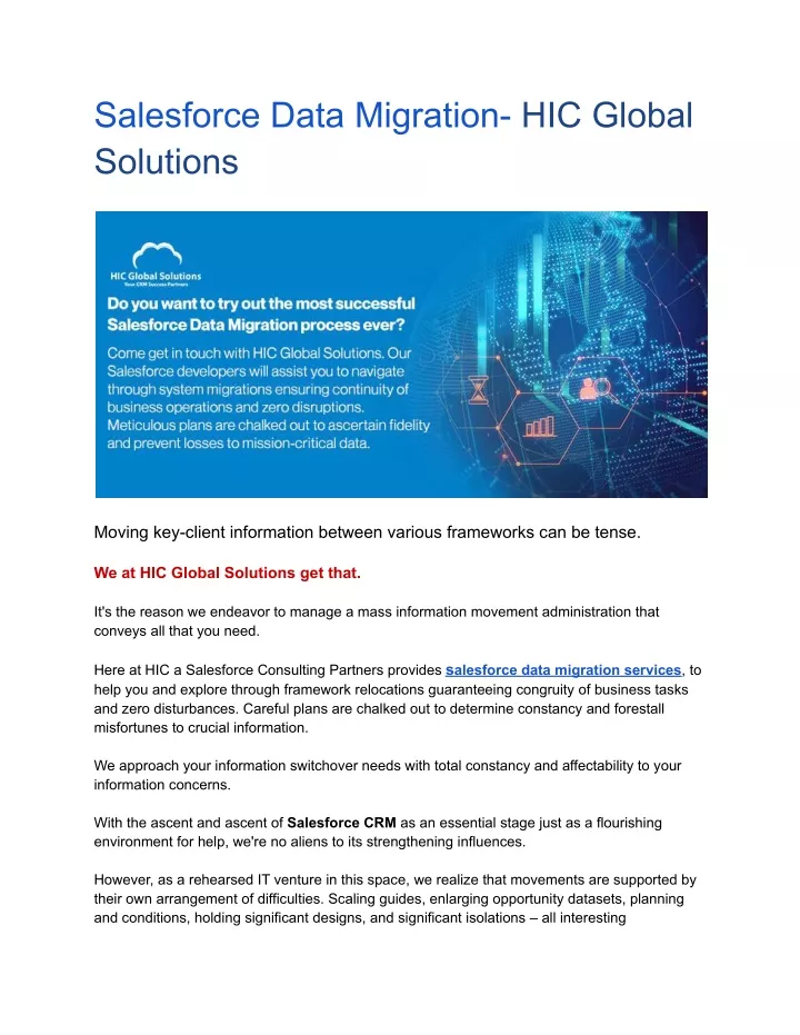 PPT - Salesforce Data Migration- HIC Global Solutions PowerPoint ... PPT - Salesforce Data Migration- HIC Global Solutions PowerPoint ...
