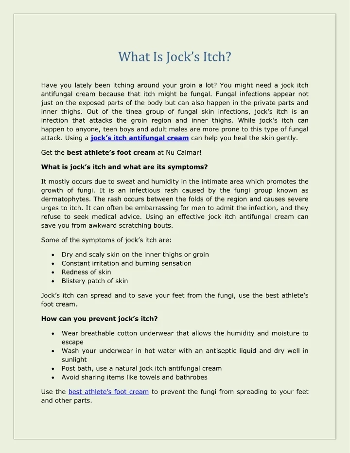 PPT - What Is Jock’s Itch? PowerPoint Presentation, free download - ID ...