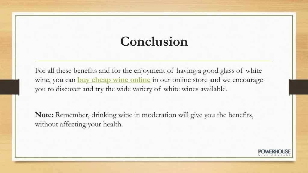 PPT - 10 Important Health Benefits of White Wine PowerPoint ...