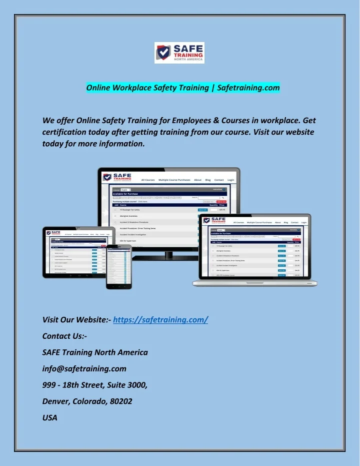 PPT - Online Workplace Safety Training | Safetraining.com PowerPoint ...
