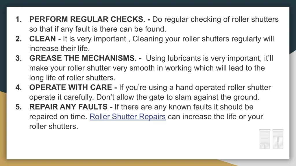 PPT - Tips To Maintain Your Roller Shutters. PowerPoint Presentation ...
