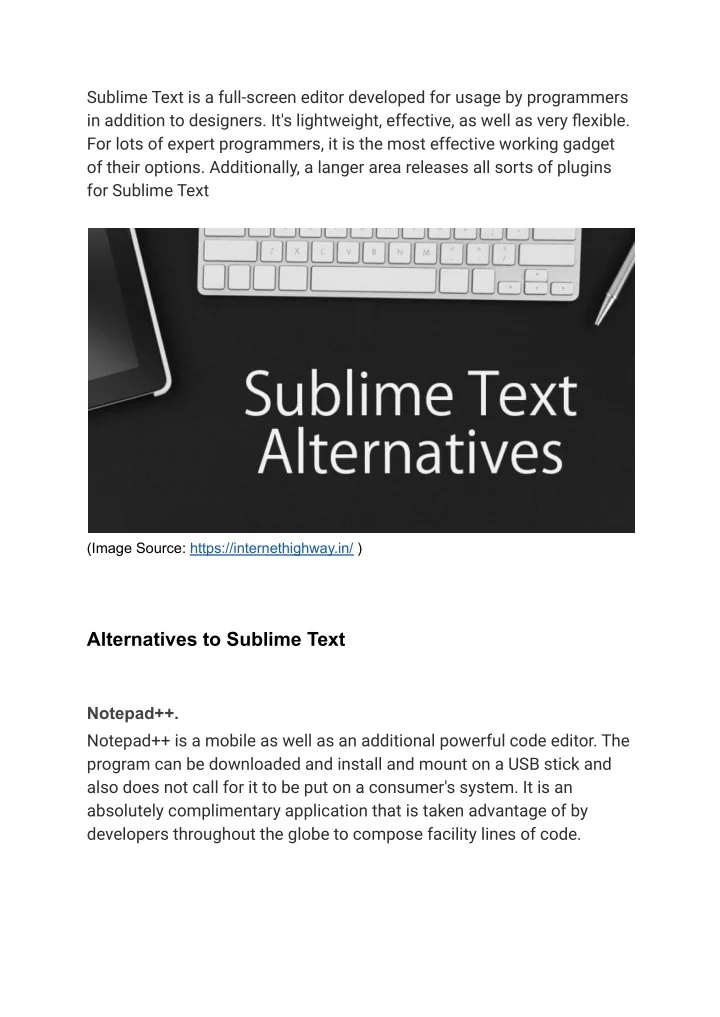 PPT - Best Sublime Text Alternatives PowerPoint Presentation, free ...