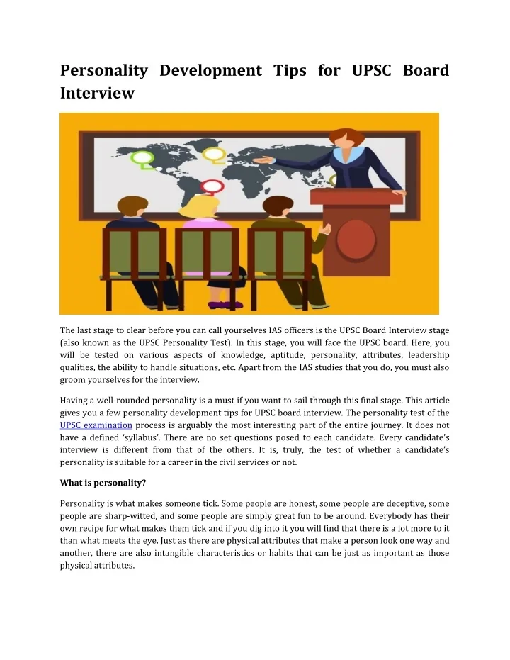 PPT - Personality Development Tips for UPSC Board Interview PowerPoint ...