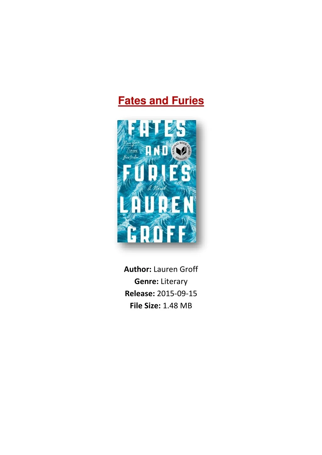 PPT - [PDF] Free Download Fates and Furies By Lauren Groff PowerPoint ...