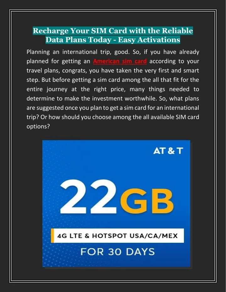 PPT - Recharge Your SIM Card with the Reliable Data Plans Today - Easy ...