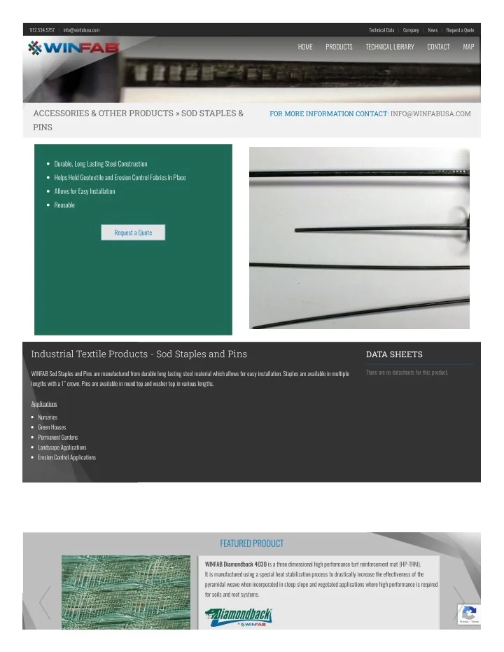 PPT - Sod Staples and Pins WINFAB Industrial Fabrics PowerPoint ...