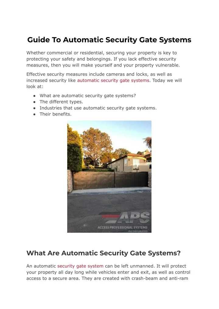 PPT - Guide To Automatic Security Gate Systems PowerPoint Presentation ...