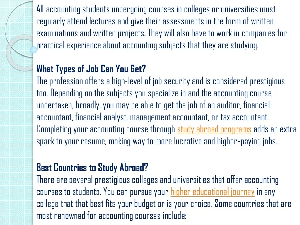 PPT - Study Abroad and Pursue a Career in Accounting PowerPoint ...
