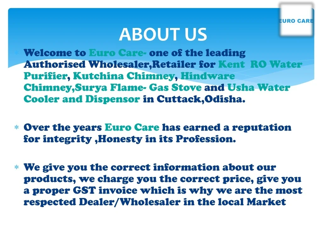 PPT - Best Wholesaler & Retailer of KENT RO Water Purifier,Kutchina ...
