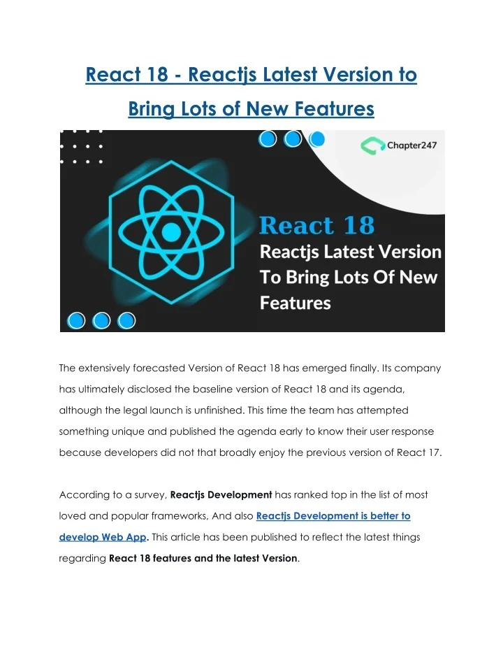 Ppt React 18 Reactjs Latest Version To Bring Lots Of New Features 4123