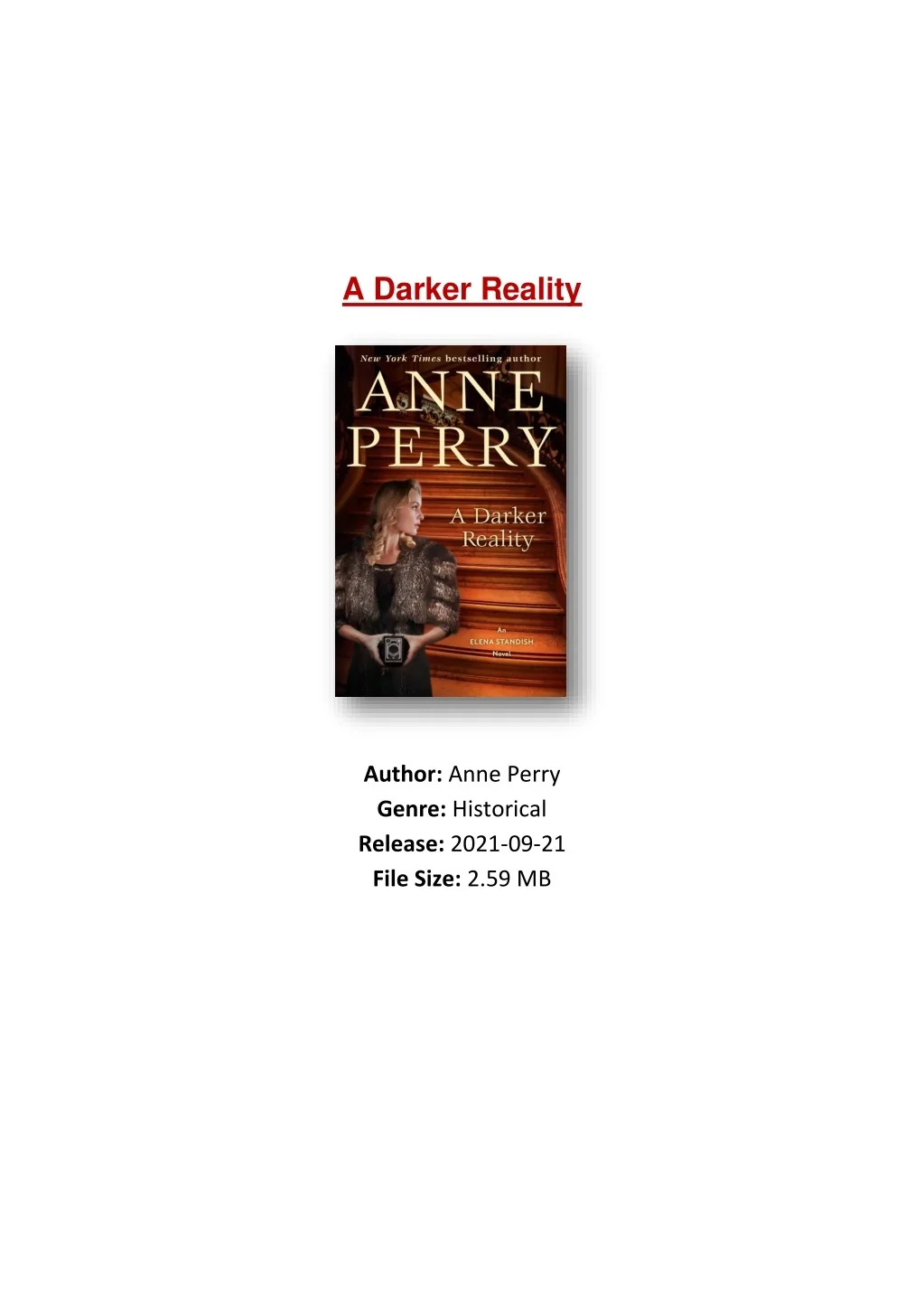 PPT - [PDF] Free Download A Darker Reality By Anne Perry PowerPoint ...