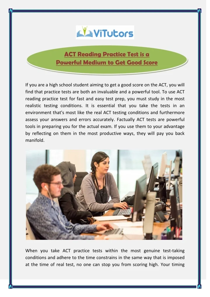 PPT - ACT Reading Practice Test is a Powerful Medium to Get Good Score ...