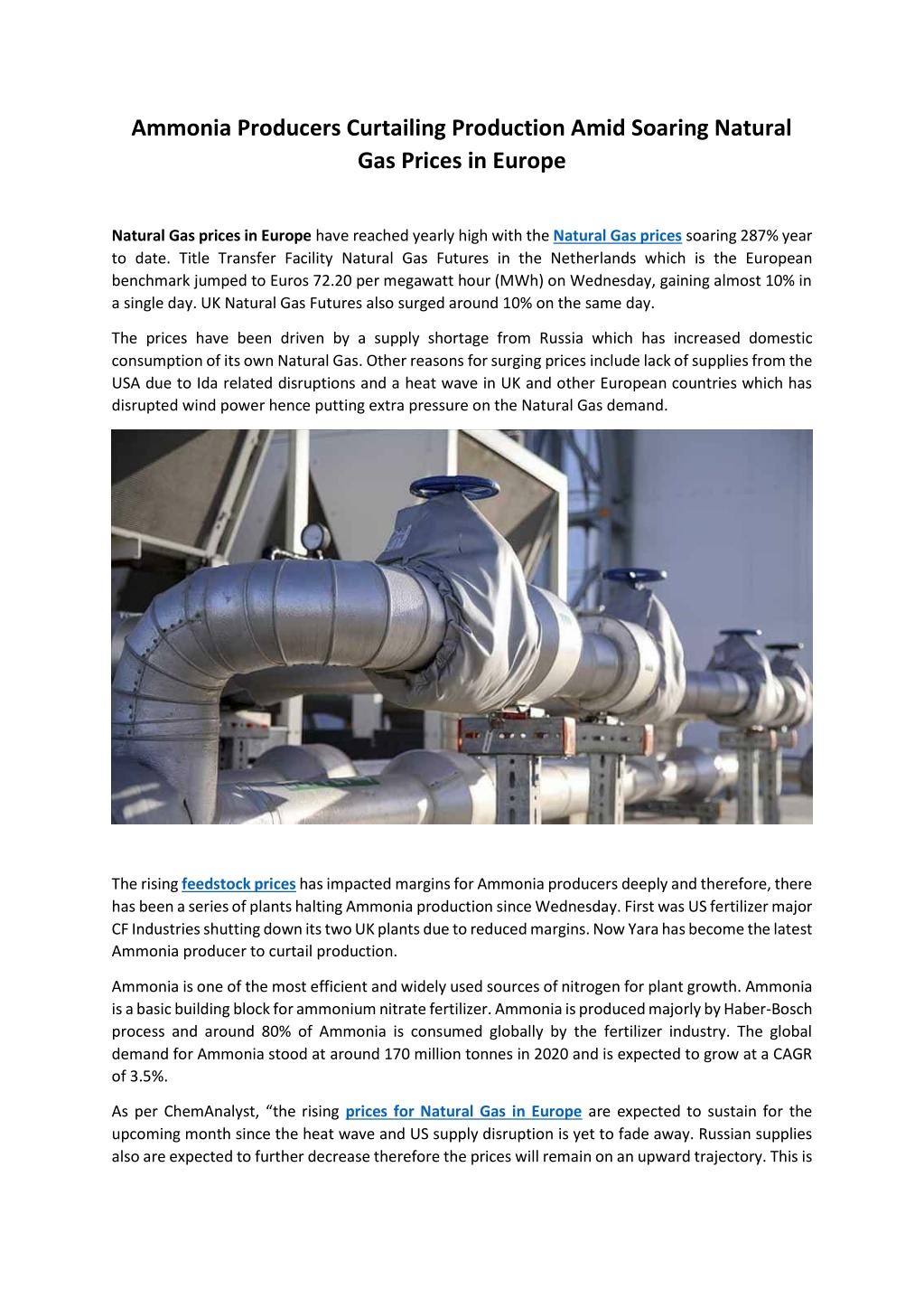 PPT - Ammonia Producers Curtailing Production Amid Soaring Natural Gas ... PPT - Ammonia Producers Curtailing Production Amid Soaring Natural Gas ...