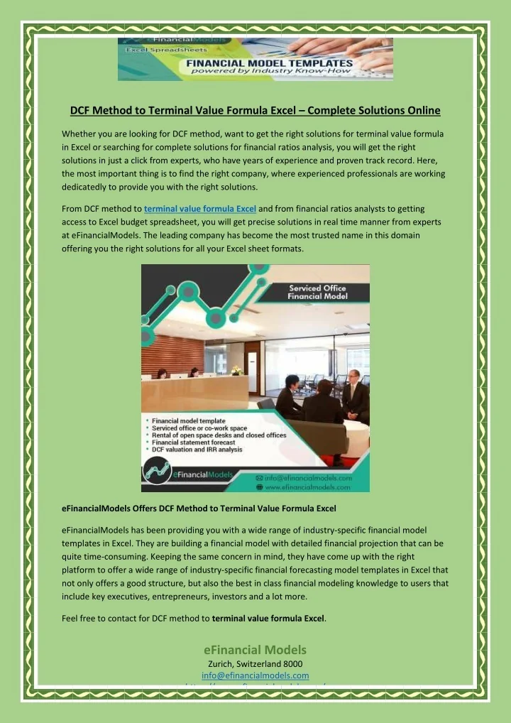 Ppt Dcf Method To Terminal Value Formula Excel Complete Solutions