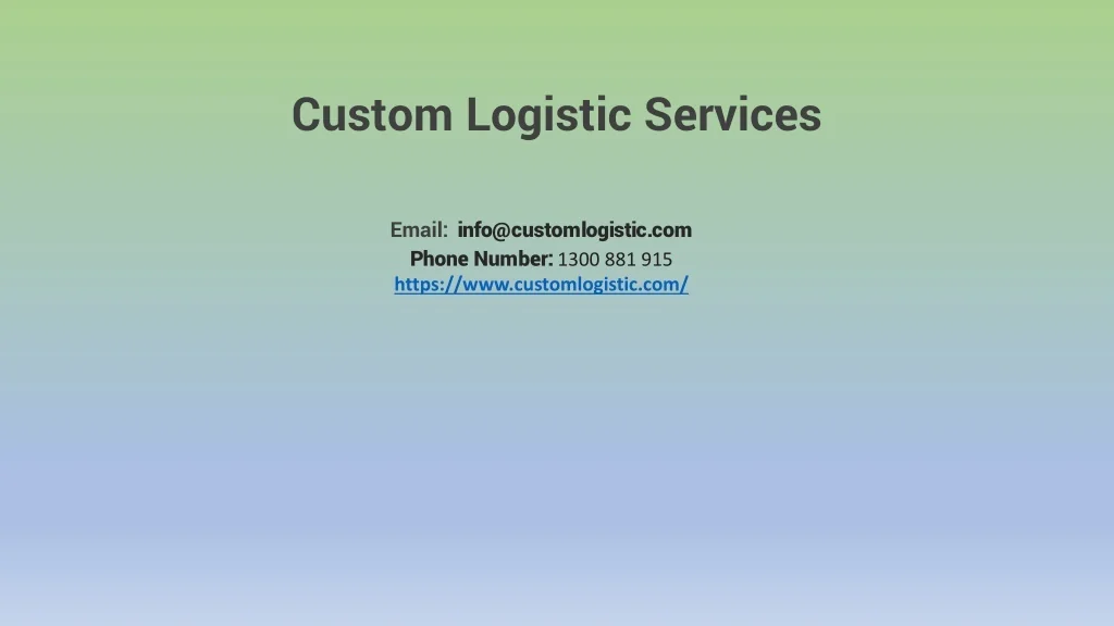 PPT - Top Logistics Services Companies In Australia PowerPoint ...