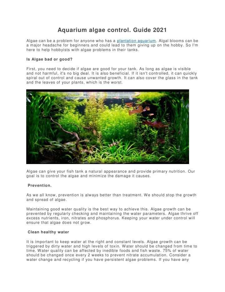 PPT - Aquarium algae control. Guide 2021 PowerPoint Presentation, free download - ID:10857146