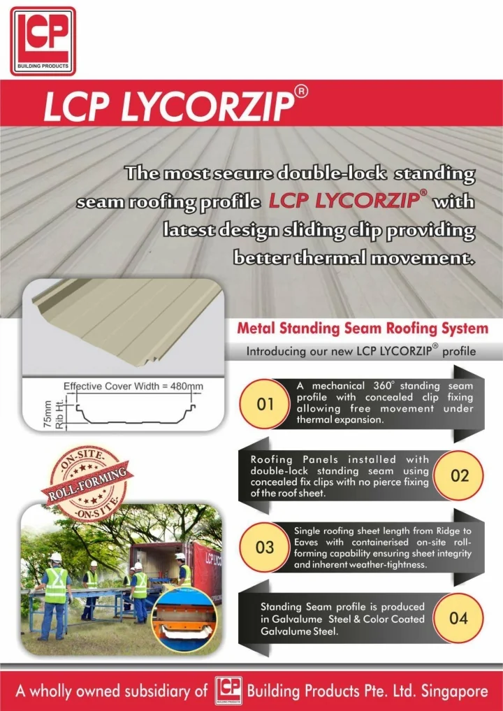 PPT - STANDING SEAM - LCP LYCORZIP | LCP Building Products Pvt Ltd ...