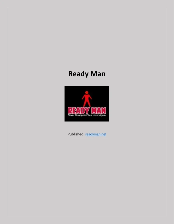 PPT - Ready Man PowerPoint Presentation, free download - ID:10858161