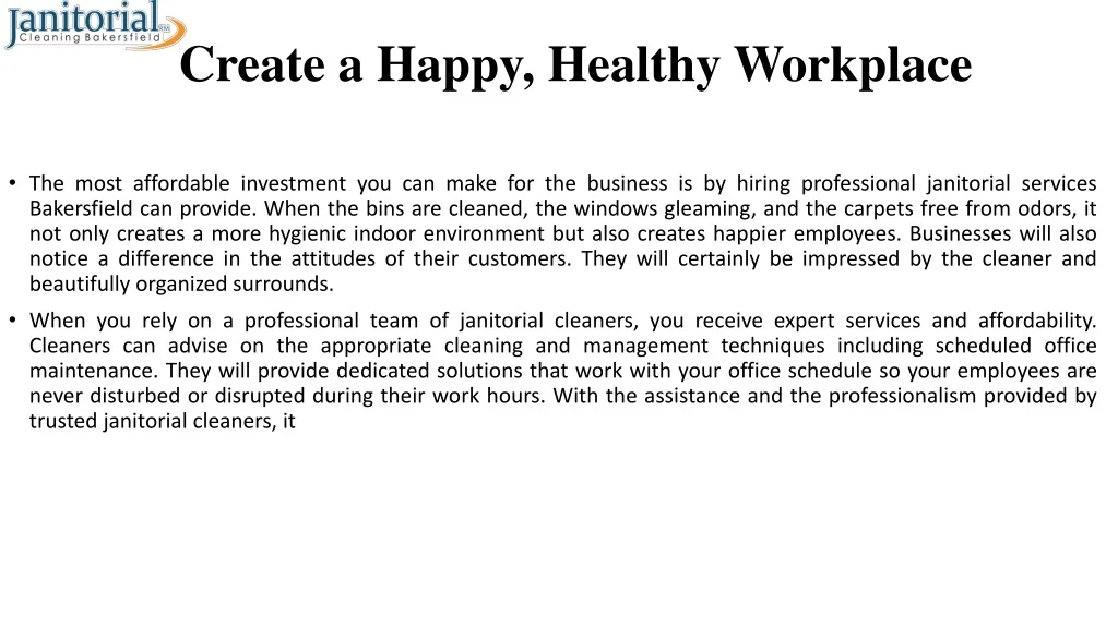 PPT - PPT Janitorial Services Bakersfield PowerPoint Presentation, free ...
