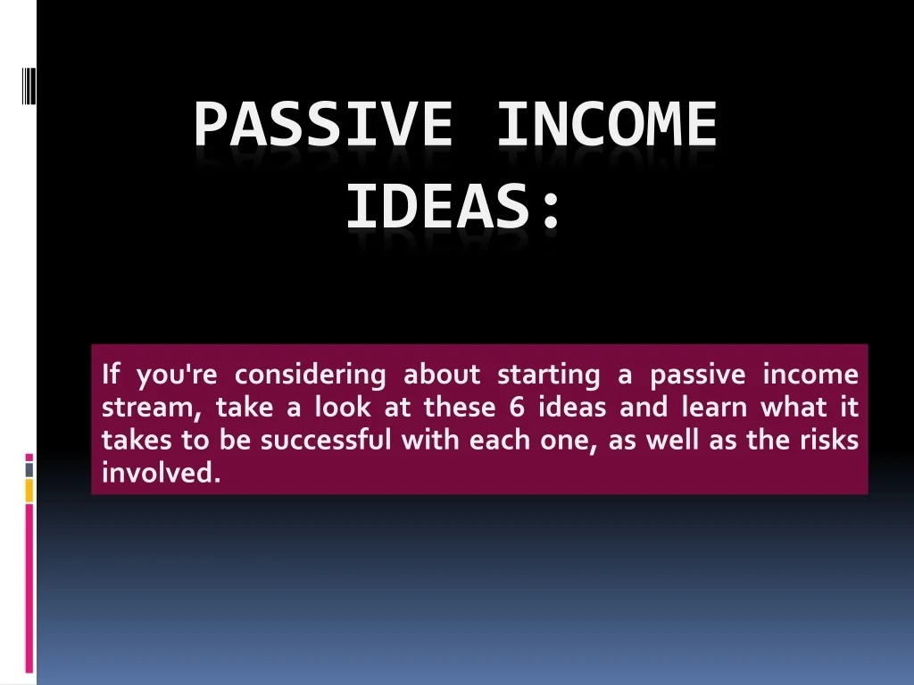 PPT - Reasons Why Passive Income Is So Important | Global Capital Brim ...