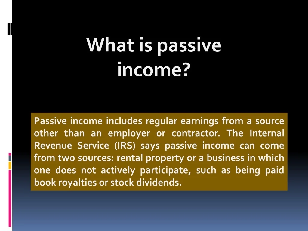 PPT - Reasons Why Passive Income Is So Important | Global Capital Brim ...