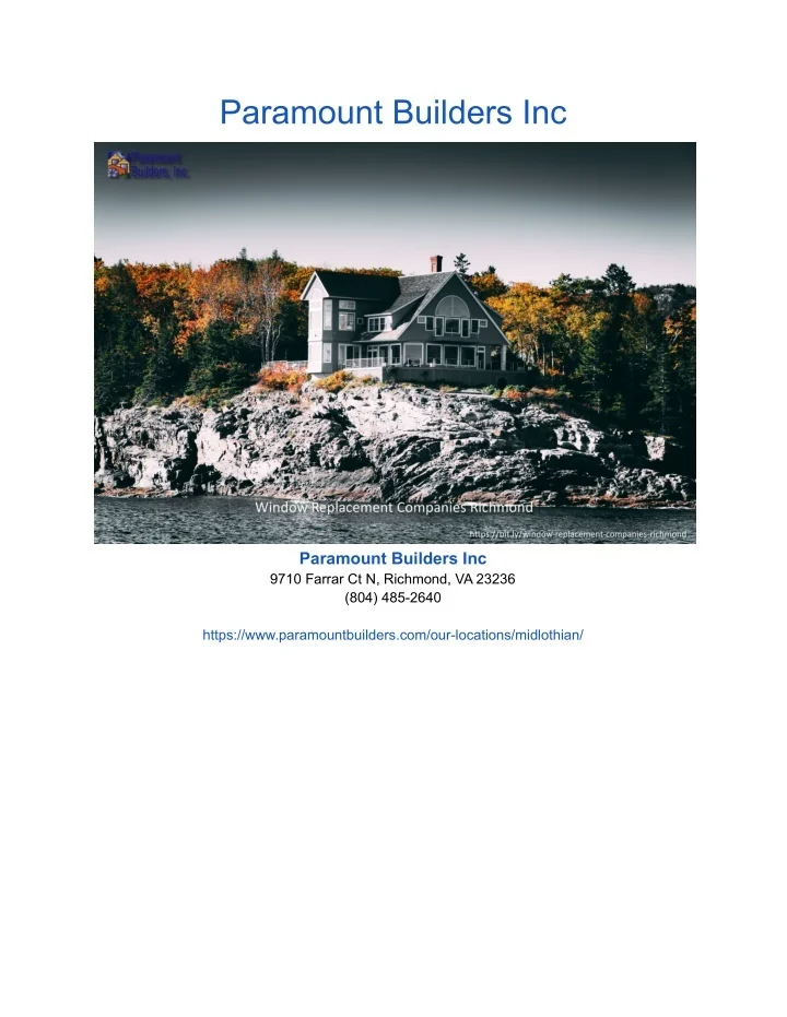 PPT - Paramount Builders Inc PowerPoint Presentation, free download - ID:10859585