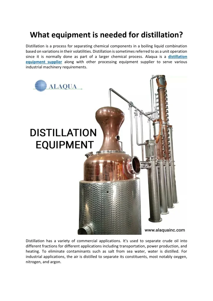 PPT - What equipment is needed for distillation? PowerPoint ...