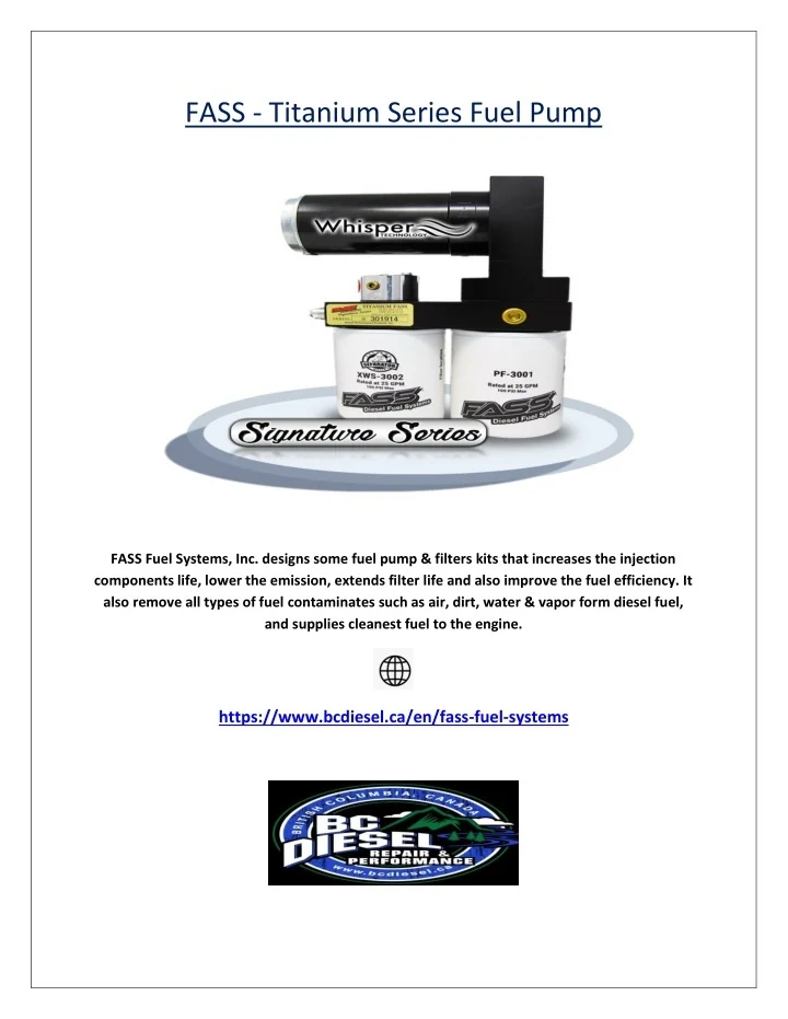 PPT - FASS Fuel Pump PowerPoint Presentation, free download - ID:10860794