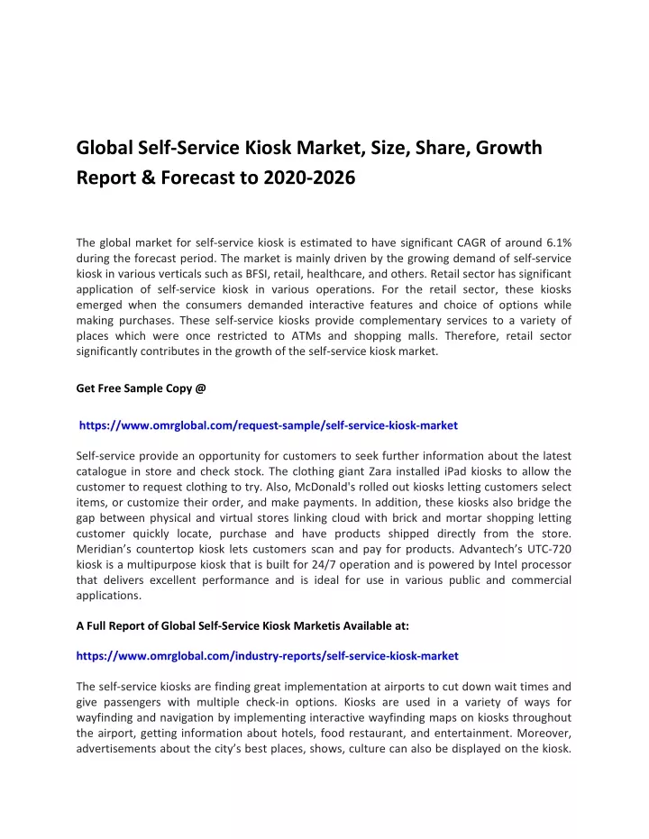 PPT - Global Self-Service Kiosk Market PowerPoint Presentation, free ... PPT - Global Self-Service Kiosk Market PowerPoint Presentation, free ...