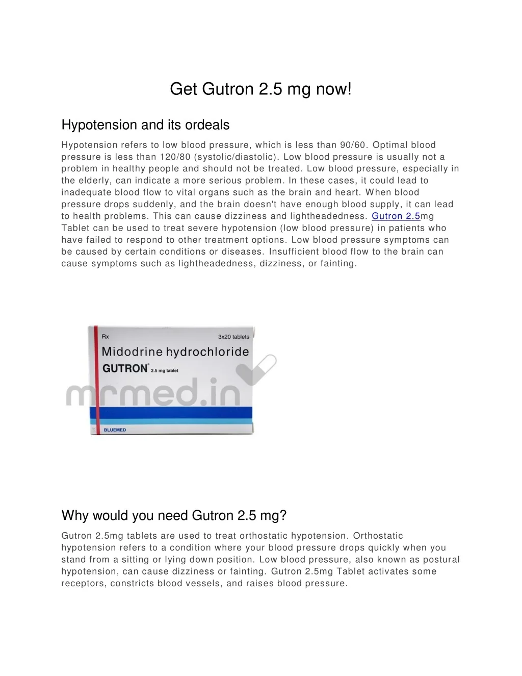 PPT - Get Gutron 2.5 mg now! PowerPoint Presentation, free download ...