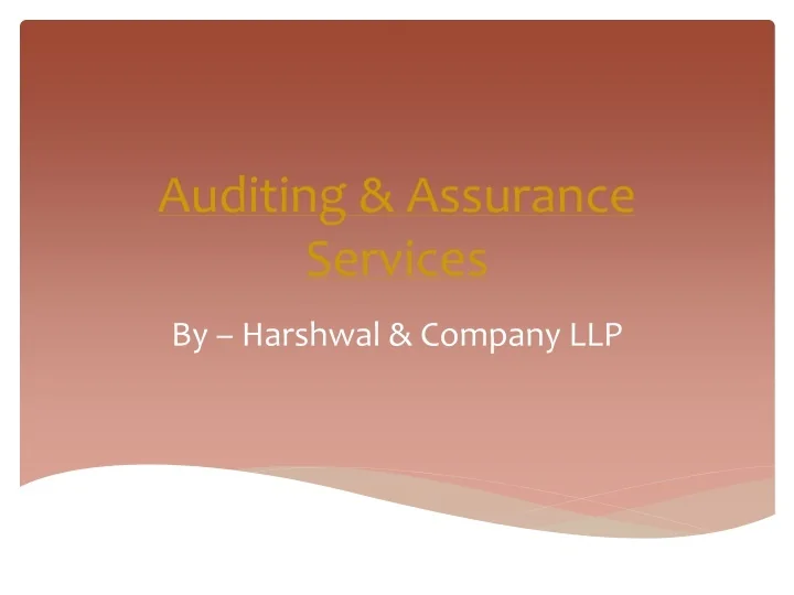 PPT - Auditing and Assurance Service Provider in the USA – HCLLP ...