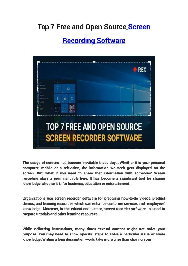 PPT - Top 7 Free and Open Source Screen Recording Software-converted ...