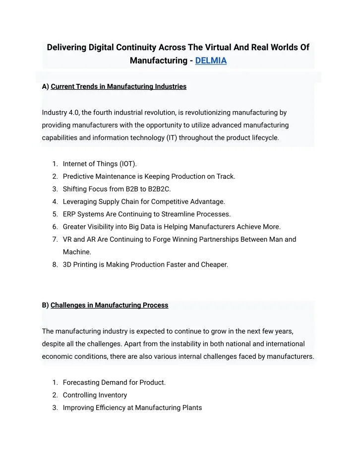 PPT - Delivering Digital Continuity - DELMIA PowerPoint Presentation ...
