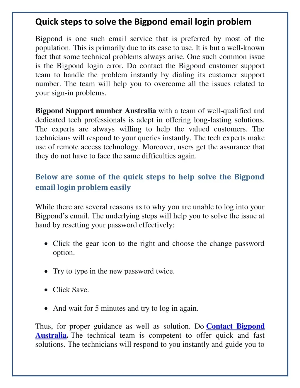 PPT - Quick Steps To Solve The Bigpond Email Login Problem PowerPoint ...